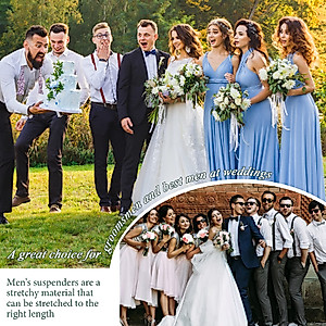 Handepo 9 Pieces Y Back Style Unisex Suspenders Adjustable Elastic Suspenders for Men Women Rainbow Suspenders with Clip for Pants (Classic Color)