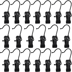 Boot Hanger for Closet, Laundry Hooks with Clips, Boot Holder, Hanging Clips, Portable Multifunctional Hangers Single Clip Space Saving for Jeans, Hats, Tall Boots, Towels (Black,20 Pieces)