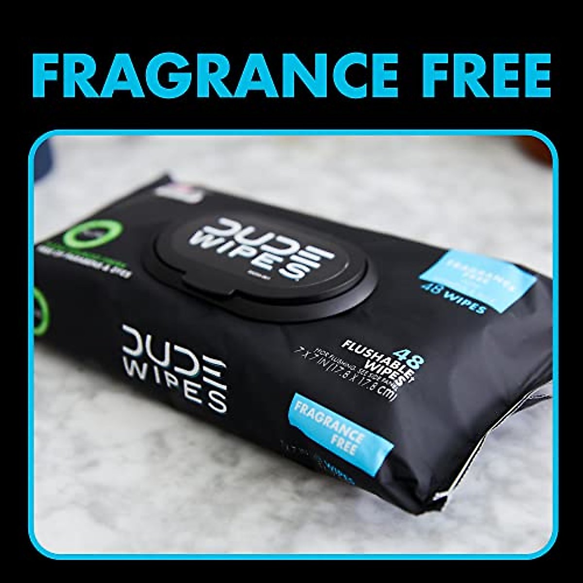 DUDE Wipes Flushable Wipes - 1 Pack, 48 Wipes - Unscented Wet Wipes with Vitamin-E & Aloe for at-Home Use - Septic and Sewer Safe