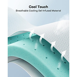 Marsail 3-inch Twin XL Memory Foam Mattress Topper, Gel Infused Cooling Mattress Topper with Removable Cover, Ventilated & Breathable Mattress Topper for Sofa, RV, Bedroom, CertiPUR-US Certified