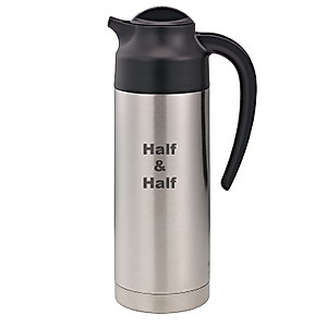Service Ideas S2SN100HHET Steelvac Carafe,"Half & Half" Etched, 1L, Stainless Base