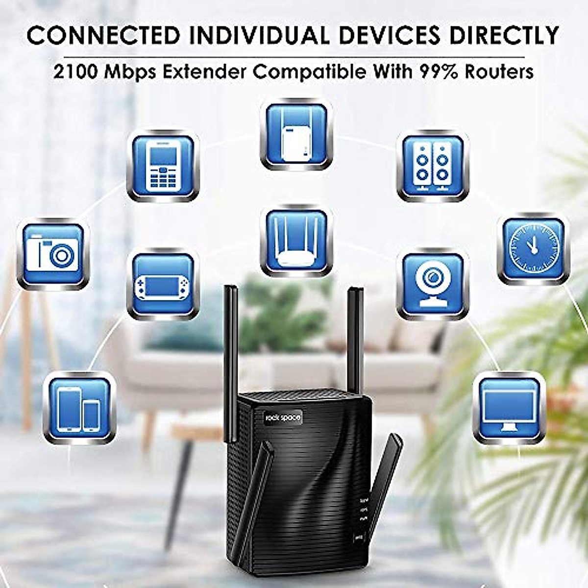 WiFi Extender - WiFi Booster,2100 Mbps,WiFi Range Extender,WiFi Repeater,Wireless Extender for Home,Gigabit Port,5G&2.4G Dual Band,Coverage up to 1292sq.ft,Support Multiple Devices,Extends WiFi Range