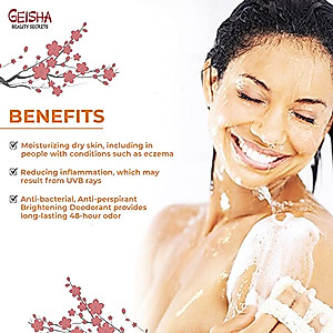 Geisha, Kojic Acid Skin Brightening Body Wash - 33 Fl oz / 1000 ml - Even Out Skin Tone, Reduce Dark Spots, Skin Radiance, Face and Body Shower Gel, with Coconut Oil and Shea Butter