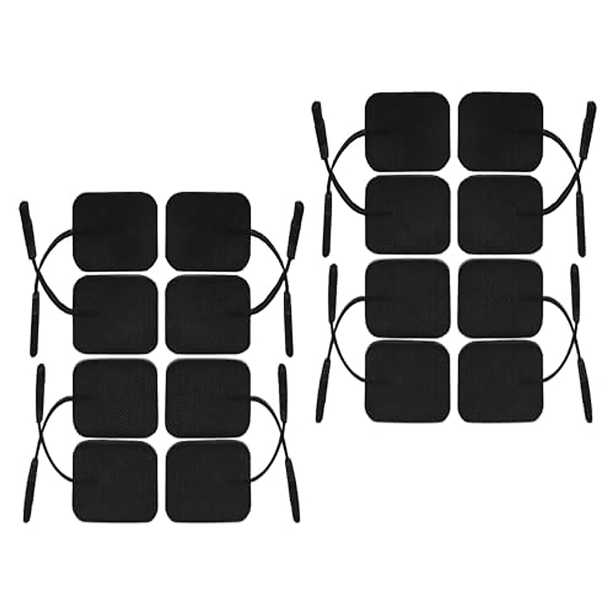 iStim Super Soft 2"x2" TENS Unit Electrodes for TENS Massage EMS Unit/Muscle Stimulator - 100% Japanese Gel - 16 Pieces Reusable Electrode Pads (2"x2"- 16 Pieces - Black)