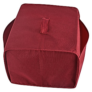 Toaster Cover with 2 Pockets,Can hold Jam Spreader Knife & Toaster Tongs, Toaster Appliance Cover with Top handle,Dust and Fingerprint Protection, Machine Washable (4 Slice, Red)