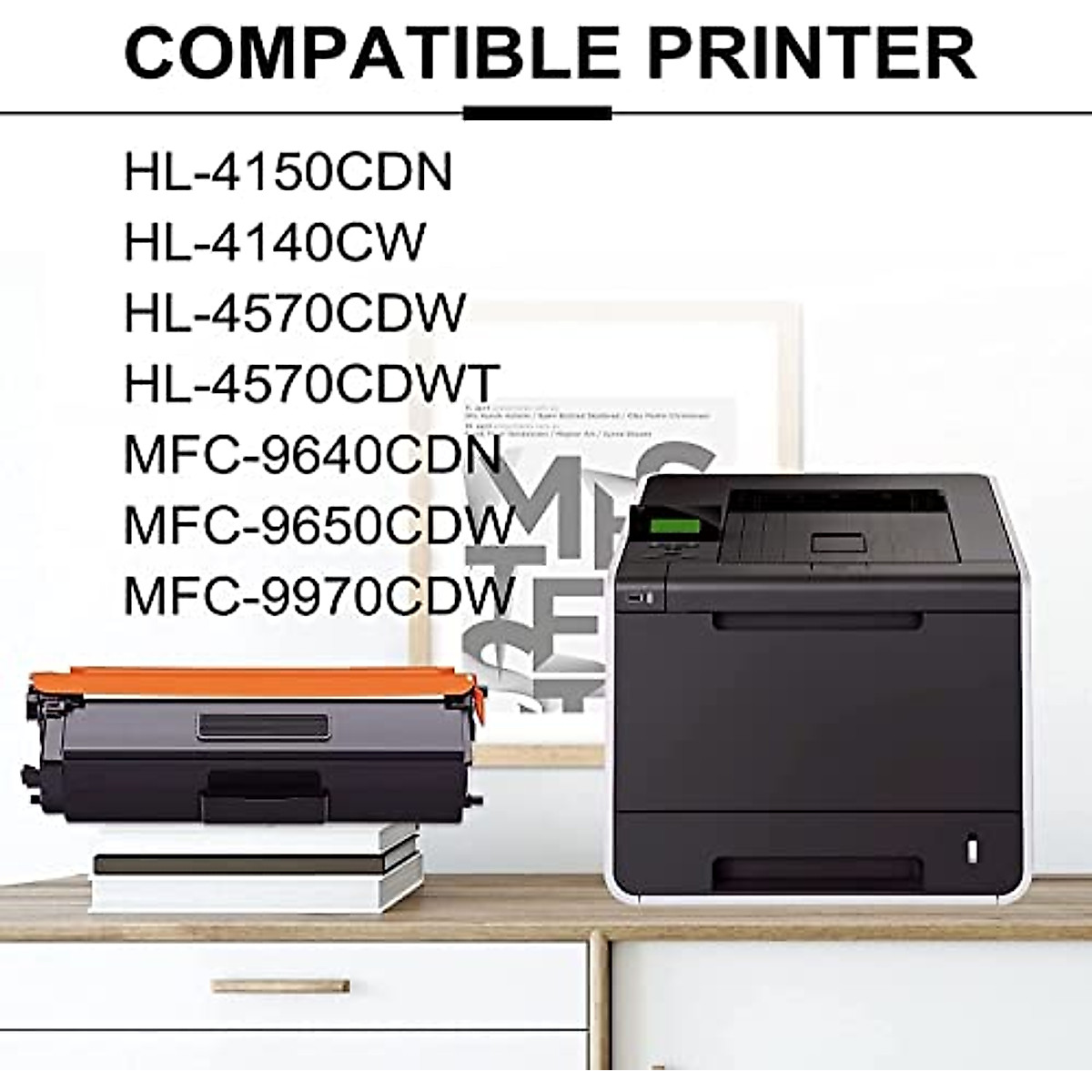 4 Pack (1BK+1C+1M+1Y) TN-315 TN315 Compatible TN315BK TN315C TN315M TN315Y Toner Cartridge Replacement for HL-4150CDN 4140CW MFC-9640CDN 9650CDW Printer Ink Cartridge