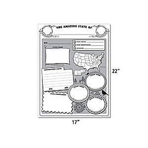 Teacher Created Resources Amazing State Poster Pack, Black, white, 17 x 22 Inch