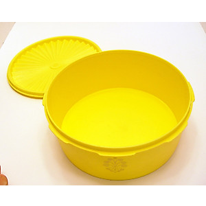 Vintage Tupperware Servalier 6 Piece Stacking Canister Set Orange Yellow Green 8 Cups