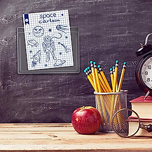 30 Pack Self-Adhesive Index Card Pockets with Top Open for Loading - Ideal Card Holder for Organizing and Protecting Your Index Cards - Crystal Clear Plastic (3.6 x 4.8 Inches)