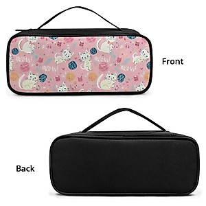 Rnyleeg Cute Stethoscope Case with Mesh Pocket,Cartoon Pink Cats Print Large Capacity Stethoscope Holder Cover for Nurse Accessories