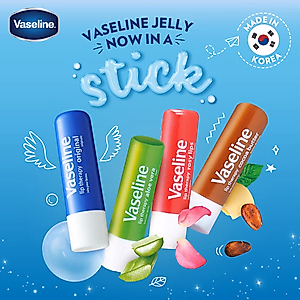 Vaseline Lip Therapy Stick | Original Petroleum Jelly Vaseline Lip Balm for Soft Lips | 4.8g each (4 Pack)