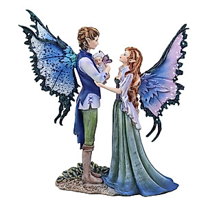 Ebros Amy Brown Family Love Fairy Mother Father and Baby Child Statue 9.5" Tall Fantasy Mythical Faery Garden Magic Collectible Figurine Fairies Pixies Nymphs Decor