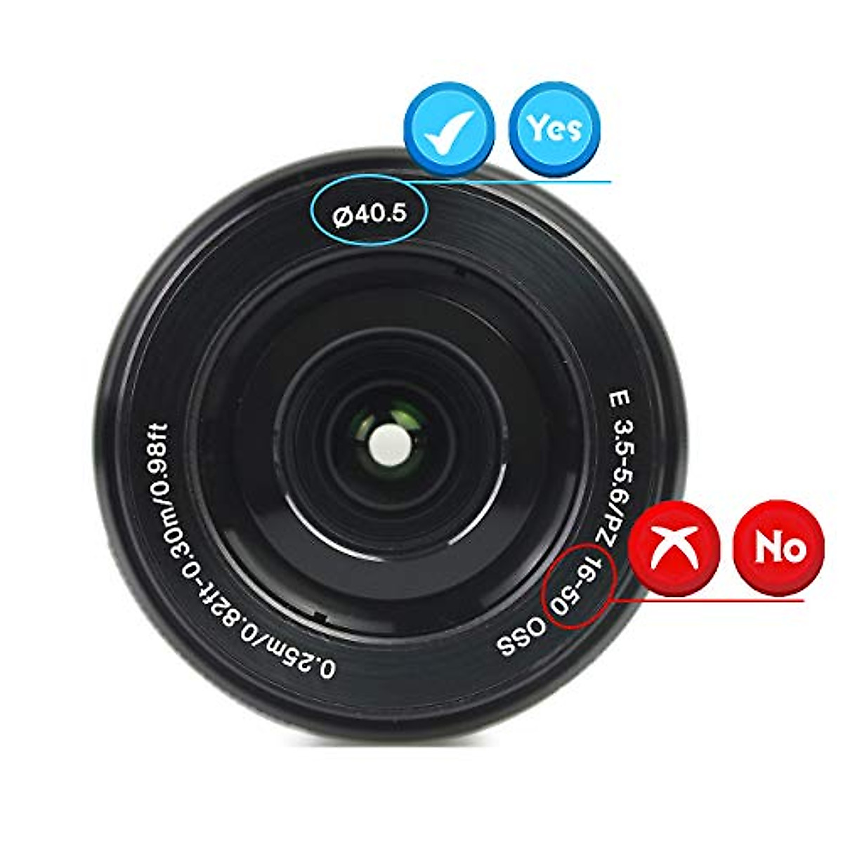 40.5mm Lens Cap Cover with Sony Alpha A6400 A6100 A6000 E PZ 16-50mm f/3.5-5.6 OSS,FE 28-60mm f/4-5.6 Lens,40.5mm Filter Thread[2 Pack]