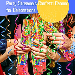 Confetti Poppers 12Pack Streamer Confetti Cannon 12inch Multicolor Confetti Party Poppers Foil Confetti Streamer Poppers Blaster for Wedding Birthday Graduation Party Christmas New Year Celebration