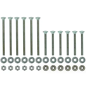 DEYTEH (12Pcs) 304 Stainless Universal Headboard or Footboard Hardware Bolts and Nuts 4 inches 2-1/2'' Long Carriage for Furniture Beds Sofa Table Chairs Wheelbarrow Handles Replacement Kit