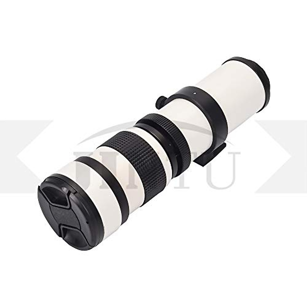 JINTU 420-1600mm 800mm f/8.3 Manual Zoom Telephoto Lens + T-Mount for Canon EOS DSLR Cameras 4000D 2000D 1200D T7 T7i T6 T6i T5 T5i SL2 80D 77D 700D 70D 60D 50D 5D 6D 7D 600D 550D White