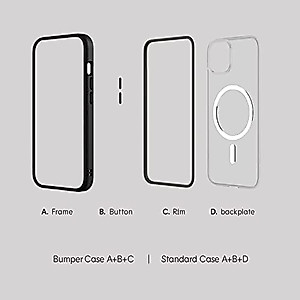 RhinoShield Modular Case Compatible with MagSafe for [iPhone 14 Pro] | Mod NX - Superior Magnetic Pull Force, Customizable Heavy Duty Protective Cover 3.5M / 13ft Drop Protection - Black