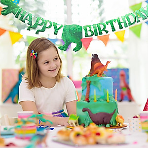 Dinosaur Happy Birthday Banner - Dinosaur Birthday Party Sign Decorations for Boys Kids Dino Theme Party Supplies