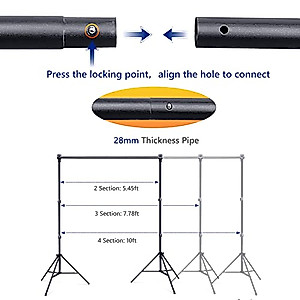 Aureday Backdrop Stand, 8.5x10ft Adjustable Photo Backdrop Stand for Parties, Heavy Duty Background Stand with Travel Bag, 6 Backdrop Clamps, 4 Crossbars, 2 Sandbags for Wedding/Decorations/Photoshoot