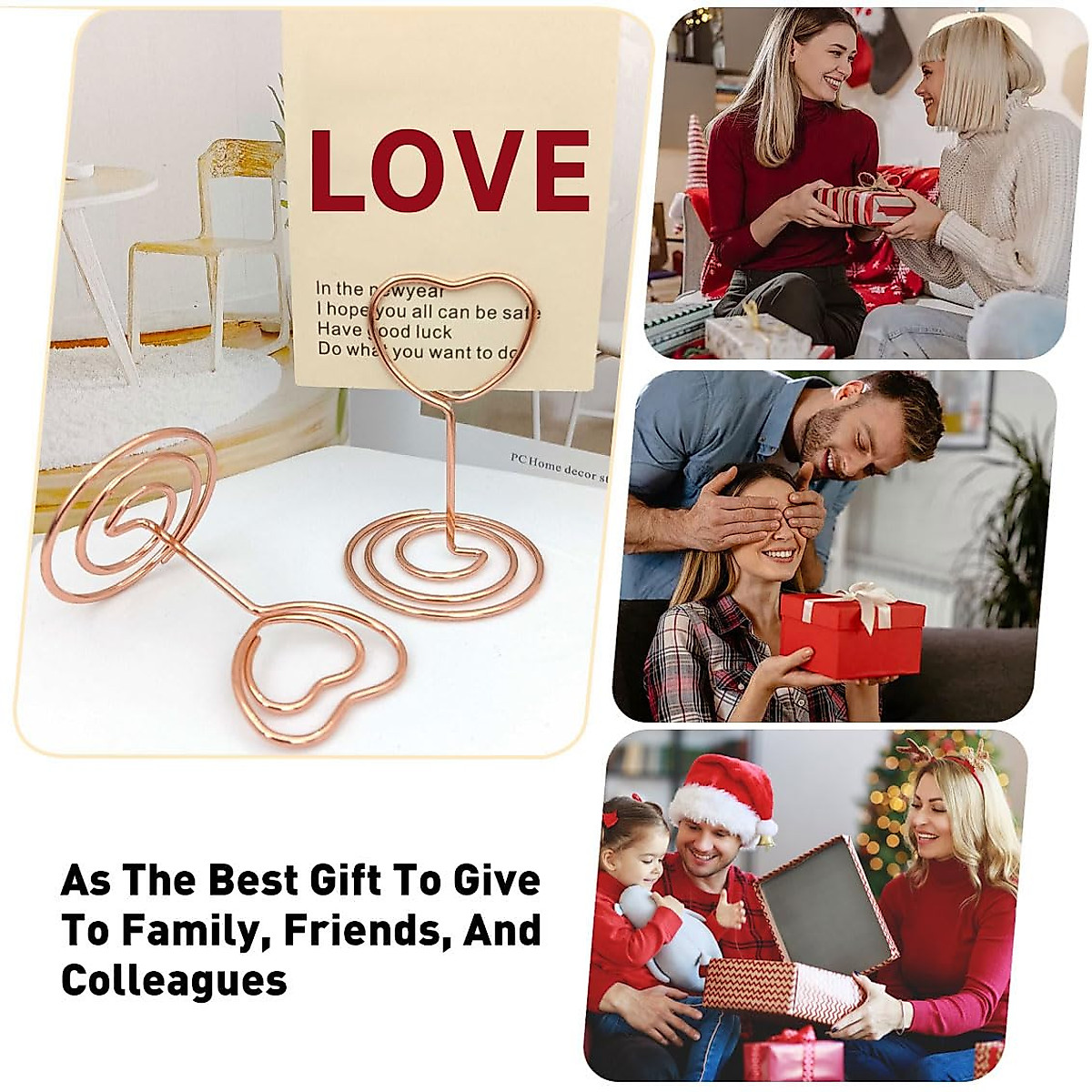 Caliee 30 PCS Card Holders Memo Clip Holder Table Card Holders Picture Holder for Desk Thirty Greeting Cards Cute Table Number Holders Small Size Table Card Holder Table Number Stands