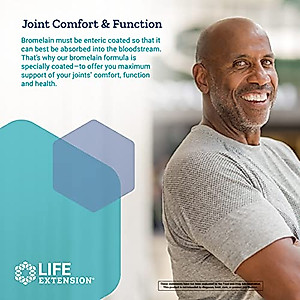 Life Extension Specially-Coated Bromelain – Bromelain Proteolytic Enzyme Extract From Pineapple Supplement For Joint Health – Gluten-Free, Non-GMO, Vegetarian – 60 Enteric-Coated Tablets