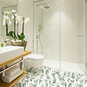 Beautyhero Peel and Stick Wallpaper 17.7 x118.1 Inch Olive Green Leaf Wallpaper Floral Contact Paper Bathroom Vinyl Removable Modern Farmhouse Sage Green Wall Paper Self Adhesive Neutral Wallpaper