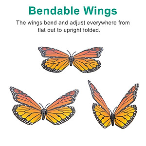 Yzurbu 24pcs Monarch Butterfly Decor, Orange Artificial Fake Butterflies Decorations for Fall Autumn Craft, Halloween, Thanksgiving, Christmas