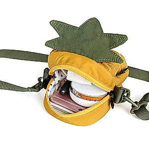 Van Caro Pineapple Shape Mini Purse,Women Crossbody Oxford Fruit Bag Cellphone Purse Ginger