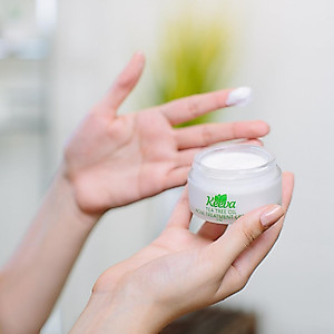 Acne Treatment Cream With Secret TEA TREE OIL Formula - Perfect For Fighting Breakouts, Spots, Cystic Acne, Acne Scar Removal - See Results in Days Without Dry Skin - by Keeva Organics (2oz)