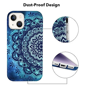 Hi Space Case Compatible with iPhone 15 Plus 2023 6.7 Inch, Slim Shockproof Full Body Rugged Hard Protective Cover, Datura Mandala