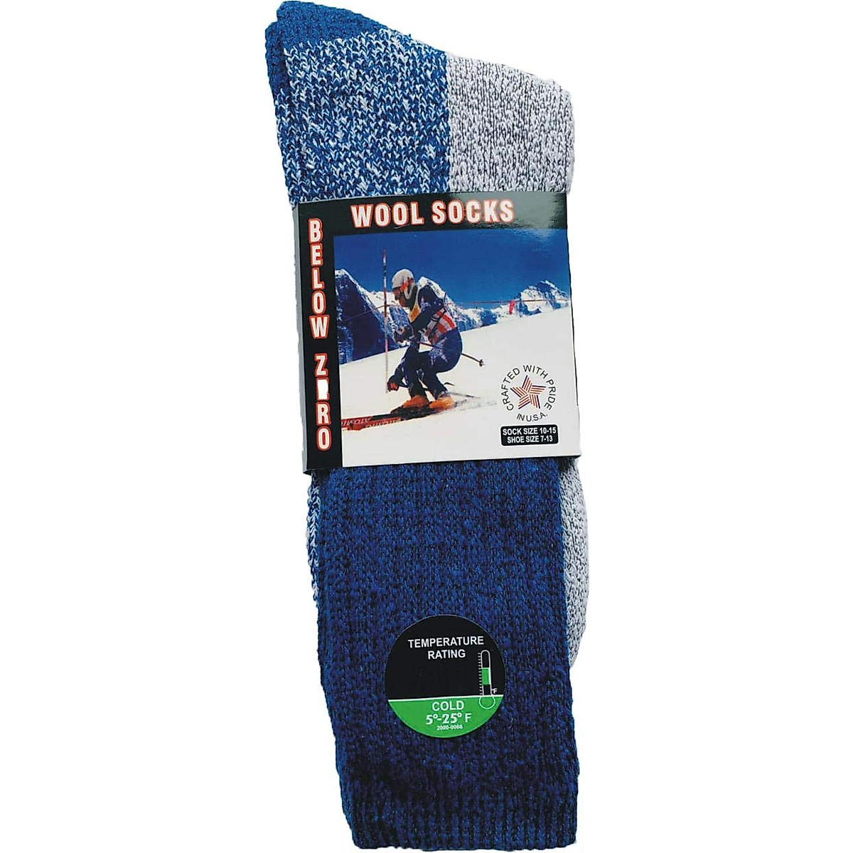 Diamond Star Merino Wool Socks 6 Pairs Thermal Socks Insulated for Cold Weather Winter Socks For Men & Women 10-13 (3 Black,1Red,1Grey,1Royal Blue)