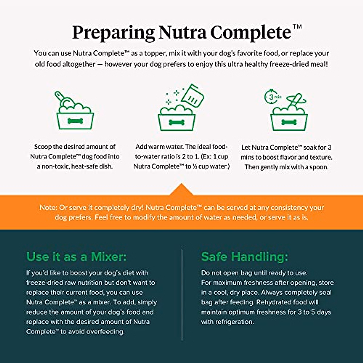 ULTIMATE PET NUTRITION Nutra Complete, 100% Freeze Dried Veterinarian Formulated Raw Dog Food with Antioxidants Prebiotics and Amino Acids, (Beef, 16 Ounce)