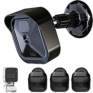 All-New Blink Outdoor Camera Housing and Mounting Bracket, 3 Pack Protective Cover and 360 Degree Adjustable Mount with Blink Sync Module Outlet Mount for Blink Camera Security System (Black)