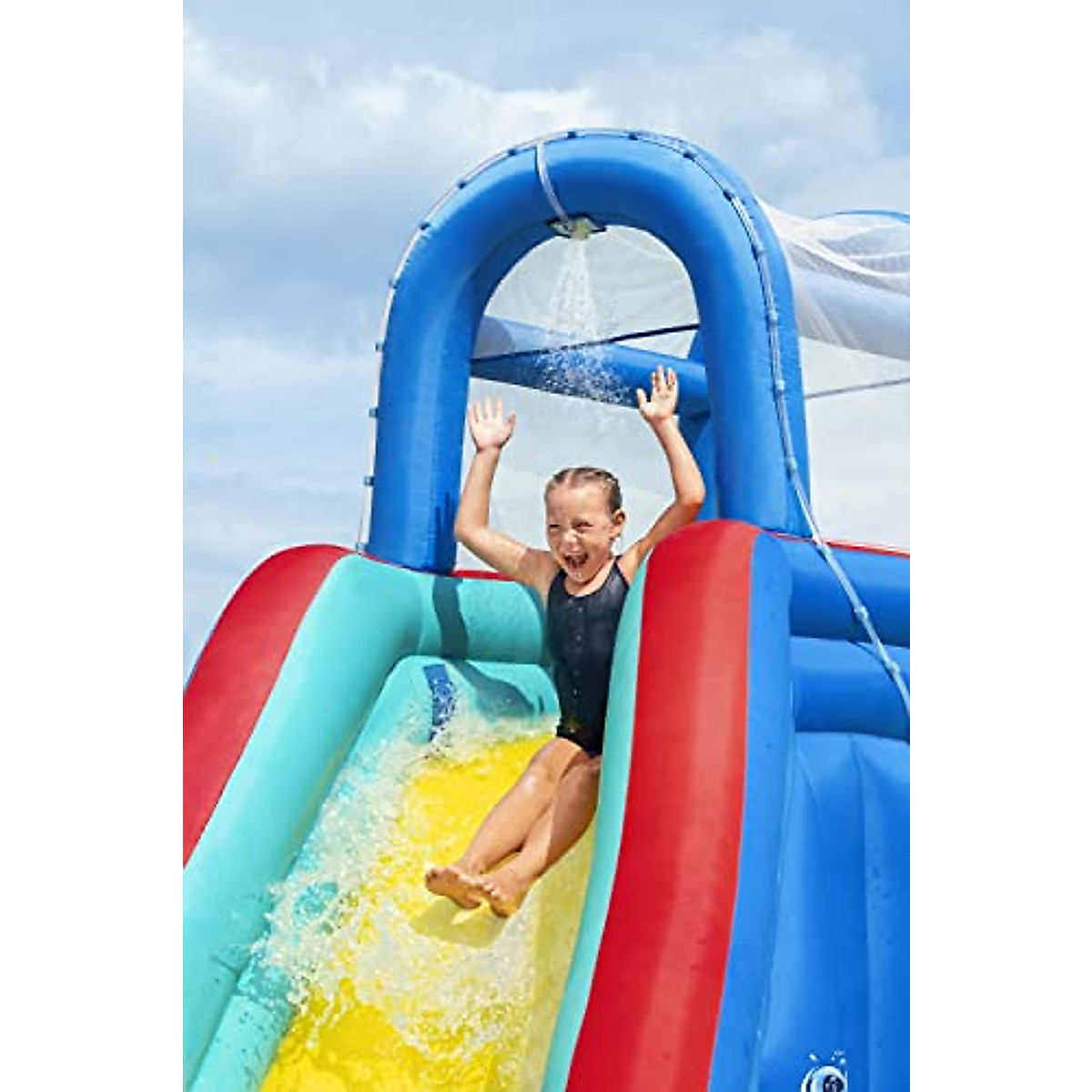 Bestway H2OGO! Waterfall Waves Mega Water Park | Inflatable Slide and Pool Fits Up to 6 Children