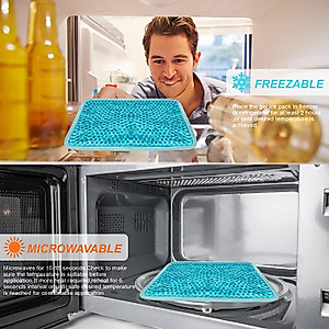 Gel Beads Ice Pack Ice Bag with Strap-1 Pack Reusable Hot & Cold Pack Compress for Knee, Shoulder, Foot, Back, Ankle, Neck, Hip, Elbow, Wisdom Tooth-7.76''x4.93''(Blue)