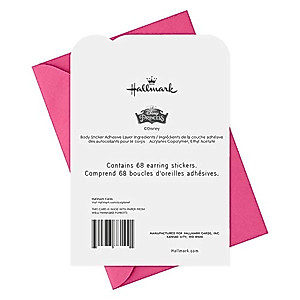 Hallmark Birthday Greeting Card for Kids (Disney Princess Earring Stickers)