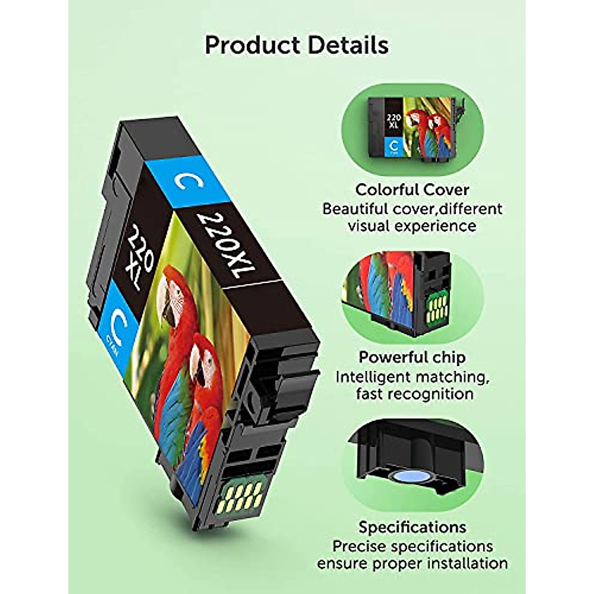 SEOKOK Remanufactured Ink Cartridge Replacement for Epson 220 XL 220XL T220XL, Used for WF-2760 WF-2750 WF-2630 WF-2650 WF-2660 XP-320 XP-420 XP-424 Printer,5Pack