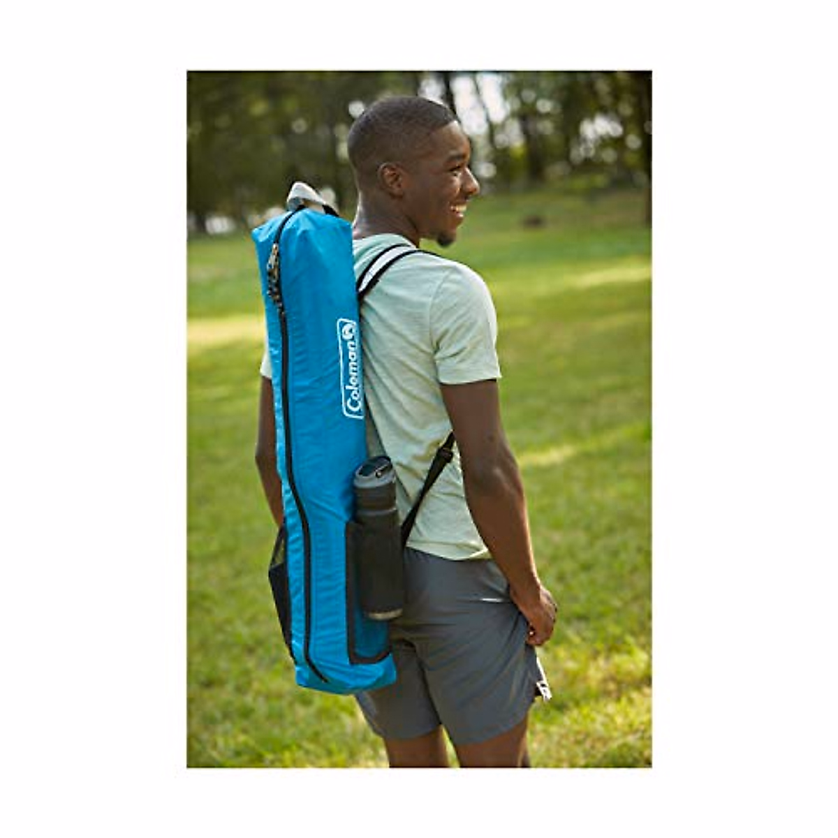 Coleman Portable 7x7ft Backpack Sun Shelter, Lightweight Adjustable Sun Shade with Easy Setup Pre-Attached Poles, Ideal for Beach, Park & Sidelines