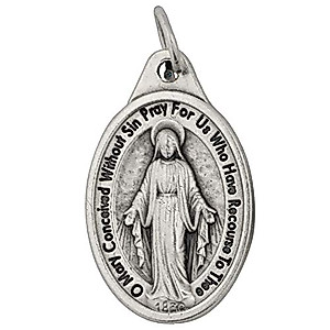 Lot of 100 Miraculous Medal 1" Charms with Jump Rings Included - Mary Our Lady of Grace