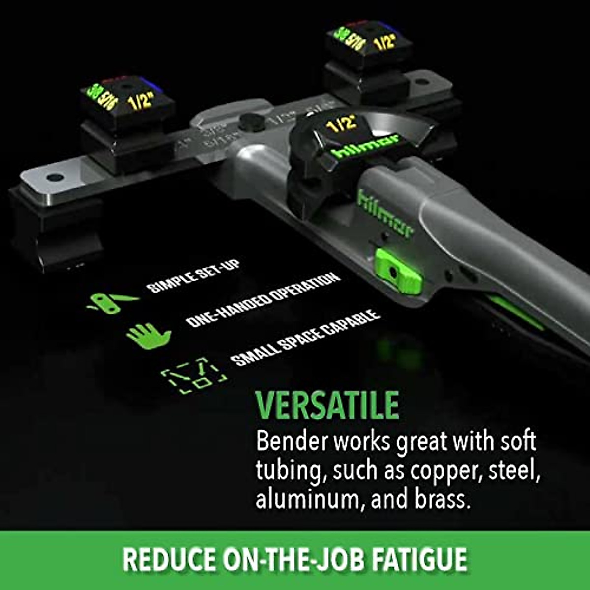 Hilmor 1839032 CBK Compact Bender Kit, 1/4" To 7/8" - HVAC Tools and Equipment for Tube and Pipe Bending, Black