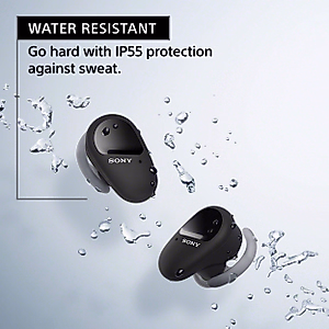 Sony WF-SP800N Truly Wireless Sports In-Ear Noise Canceling Headphones with Mic For Phone Call And Alexa Voice Control, Black (Renewed)