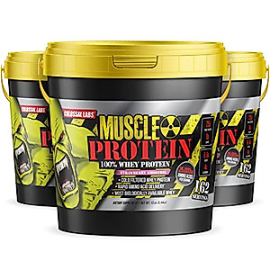 Colossal Labs Muscle Protein Whey Powder [5 lbs/Pack of 1]–Strawberry Protein Powder, Cold Filtered, 25g Pure Protein, 6.6g BCAAs (Packaging May Vary)