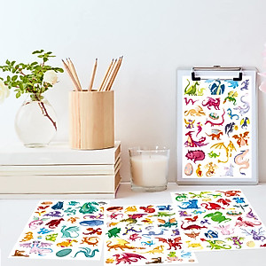 Dragon Stickers 530 Counts Cute Cartoon Dragon Adhesive Sticker for Water Bottles Art Toys Crafts Kids Boys Toddlers Invitations Envelopes Party Gifts Bags Decor