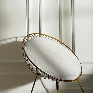 Espiraio Seat Cushion, Super Soft Comfortable Round Cushion, Non-Slip Fluffy Chair Cushion, Plush Chair Cover Chair Pads, Home Decor Cushions for Bedroom Sofa and Stools Floor Cushion 20 Inch White