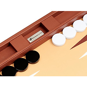 Silverman & Co. 19-inch Premium Backgammon Set - Desert Brown Board