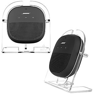 TXEsign Desktop Stand for Bose SoundLink Micro Portable Speaker, Acrylic Speaker Stand Holder Shop Display Stand Table Stand Holder Anti-Slip Base Stand (Transparent)