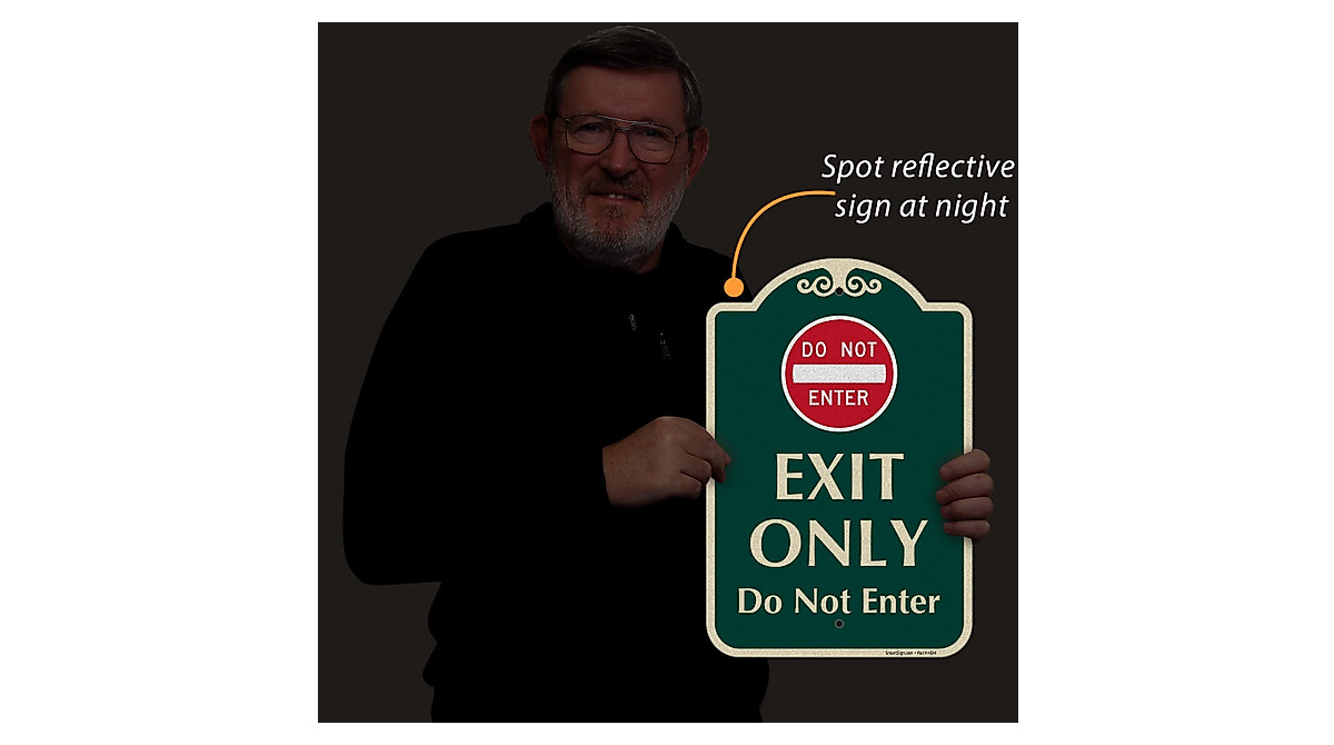 SmartSign Designer "Exit Only - Do Not Enter" Sign, 12" x 18", 120 mil ...