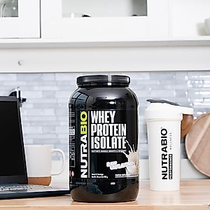NutraBio Whey Protein Powder Isolate Supplement – 25g of Protein Per Scoop with Complete Amino Acid Profile - Soy and Gluten Free Protein Powder - Zero Fillers and Non-GMO - Raw Unflavored - 2 Lbs.