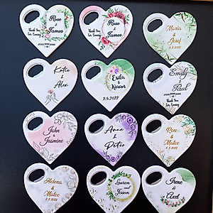 Heart Shape Save The Date Magnets, Wedding Thank You Favor, Custom Wedding Gift, Customizable Wedding Favor for Guests in Bulk, 3,35 in x 3,15 in (8,5cm x 8cm)