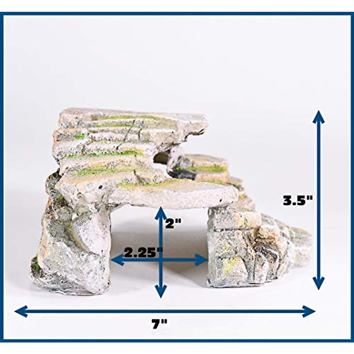 PENN-PLAX Reptology Shale Scape Step Ledge & Cave Hideout – Decorative Resin for Aquariums & Terrariums – Great for Reptiles, Amphibians, and Fish – Medium